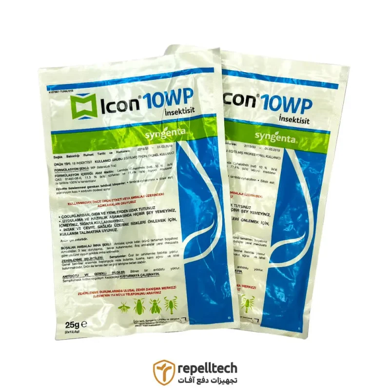 پودر سم آیکون icon 10 wp 25 گرم – رپل‌تک | مرکز جامع سمپاشی و کنترل آفات